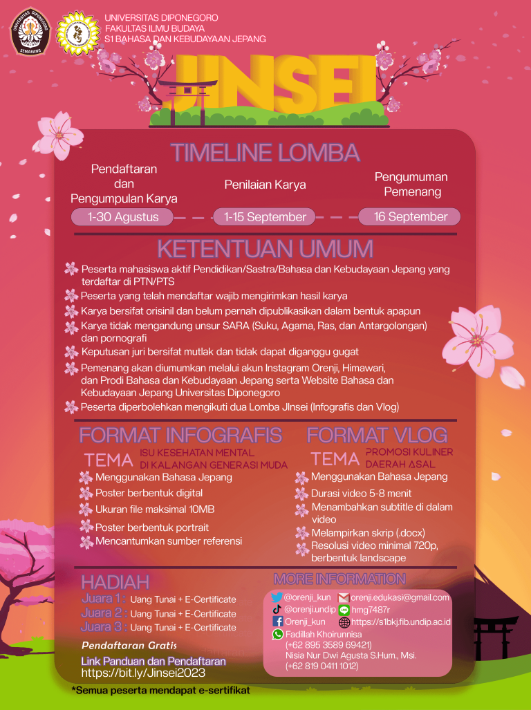 JINSEI 2023 – S1 Bahasa dan Kebudayaan Jepang